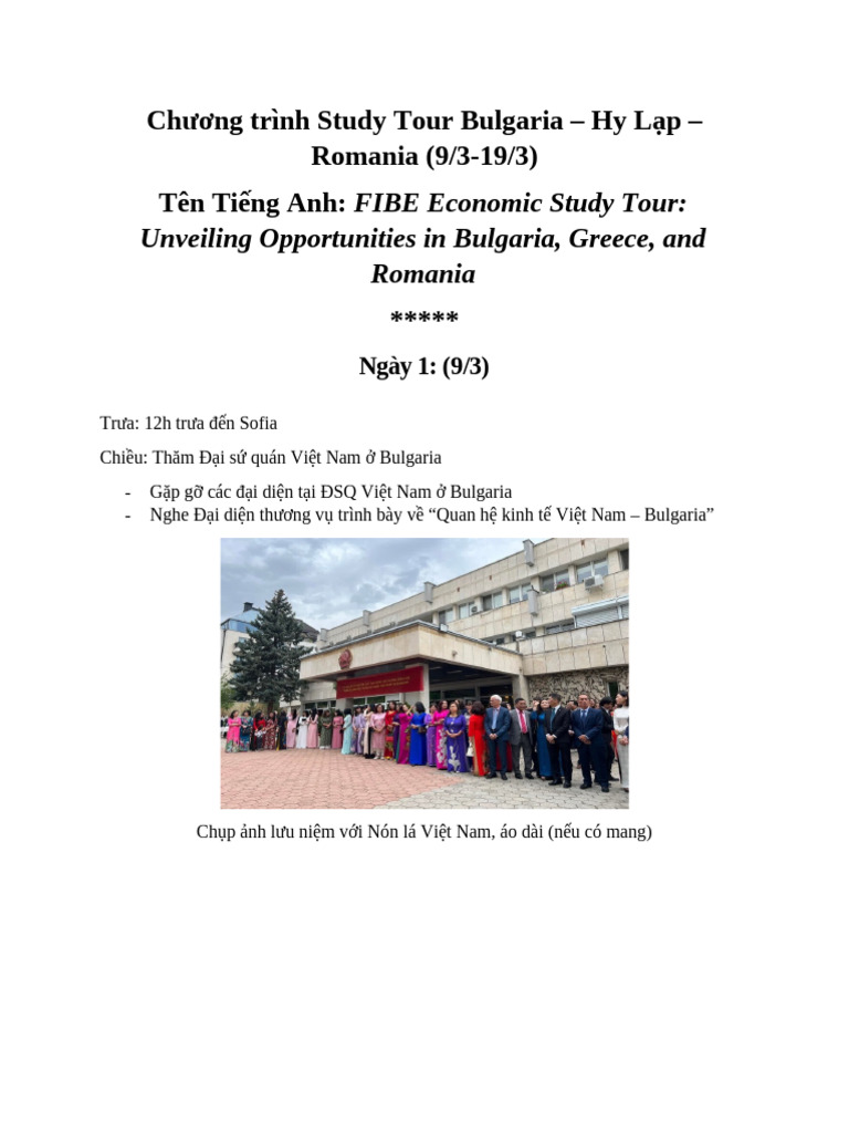 Study Tour Bulgaria 23012025 | PDF