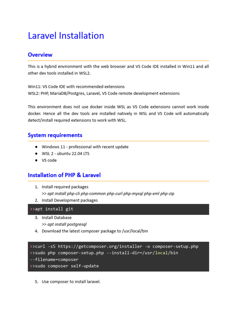 Laravel Installation | PDF | Postgre Sql | Php