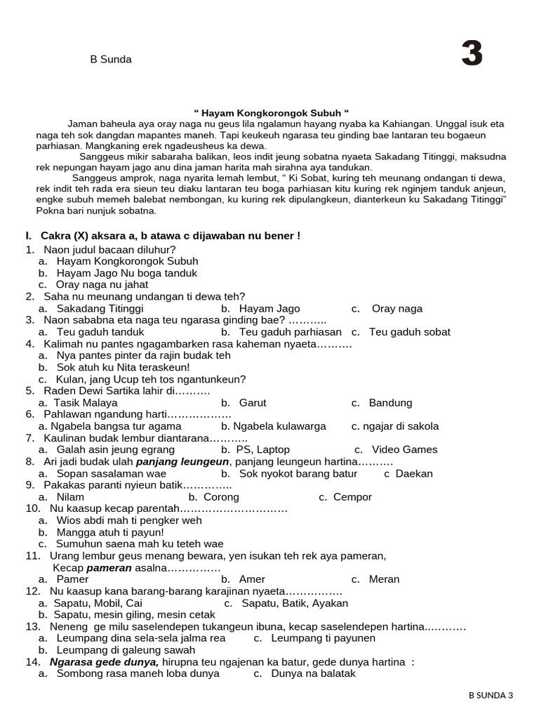 B Sunda 3 | PDF