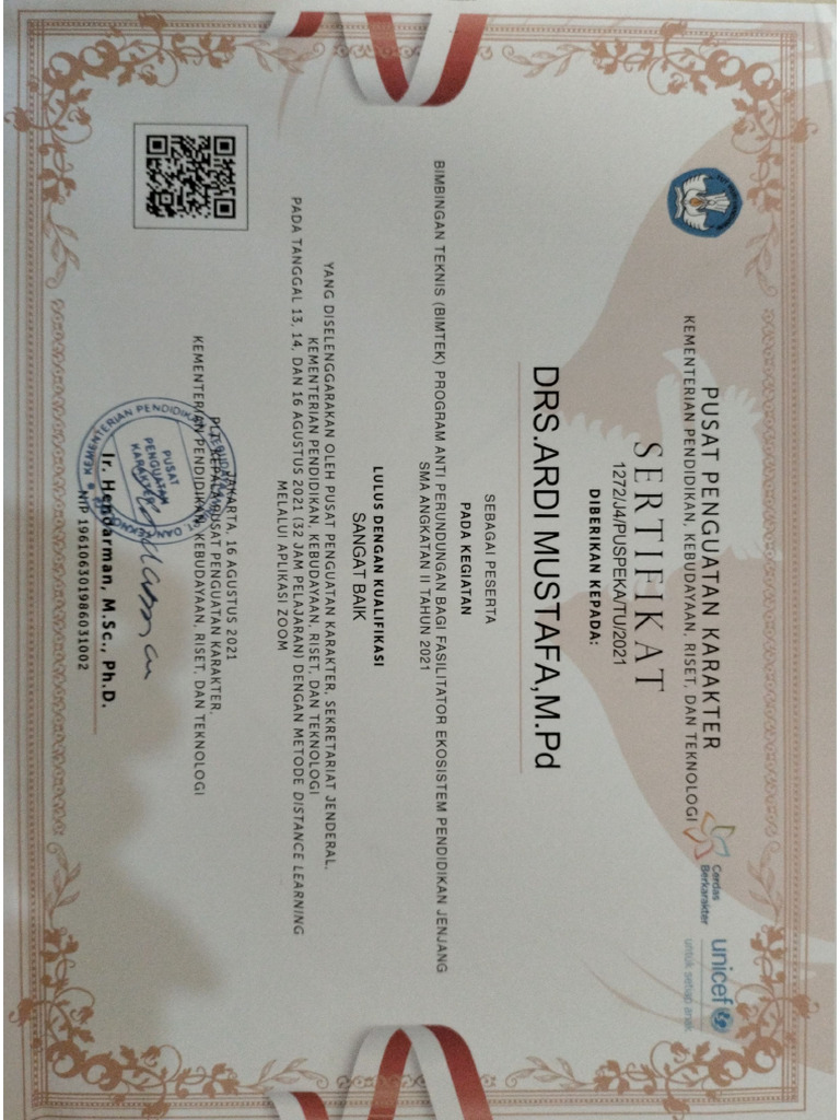 Sertifikat Ardi Mustafa 2 | PDF