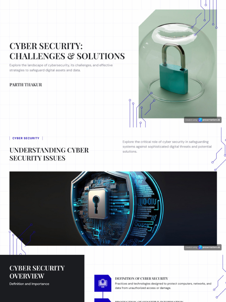 Understanding Cyber Security Issues Challenges and Solutions | PDF