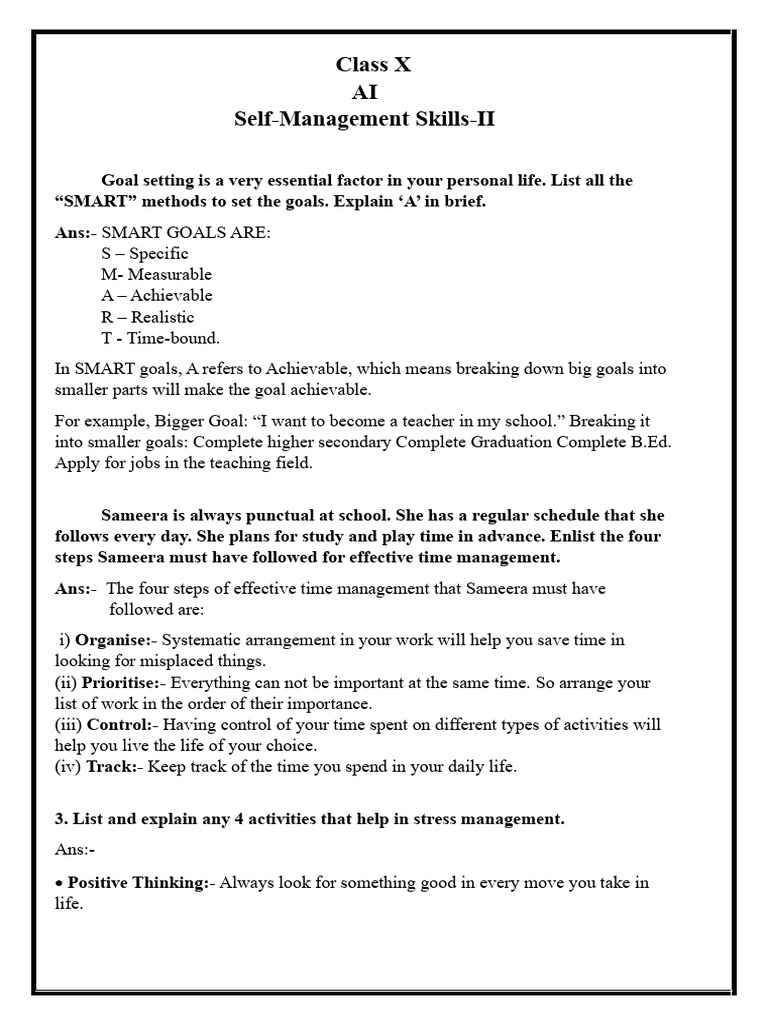 Unit 2 Self Management Skills-II | PDF | Motivation | Motivational