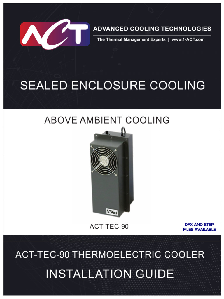 ACT TEC 90 Enclosure Cooler Installation Manual | PDF | Air ...