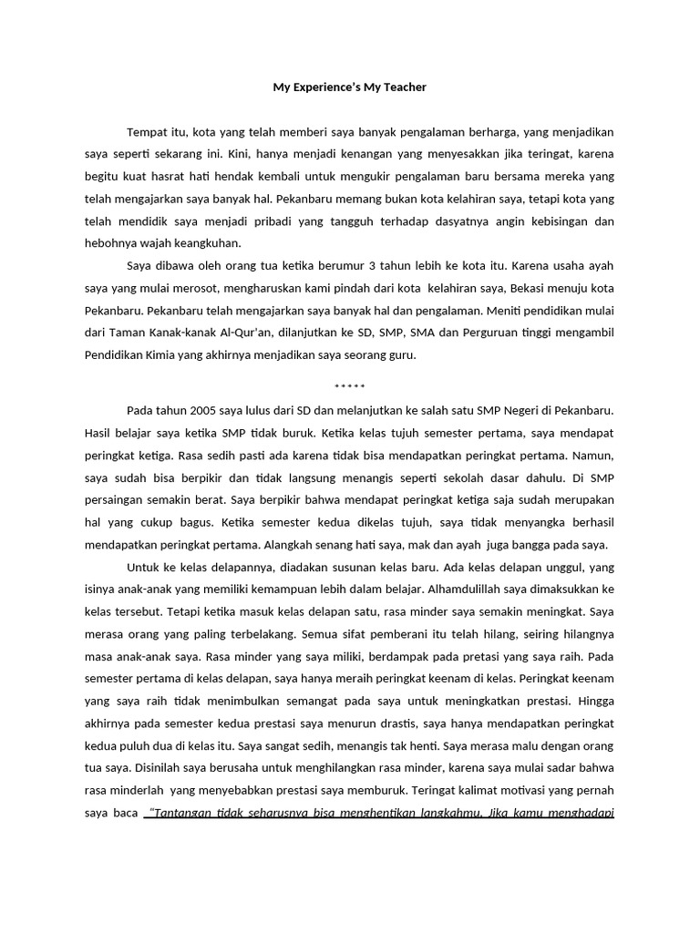 My Experience's My Teacher | PDF