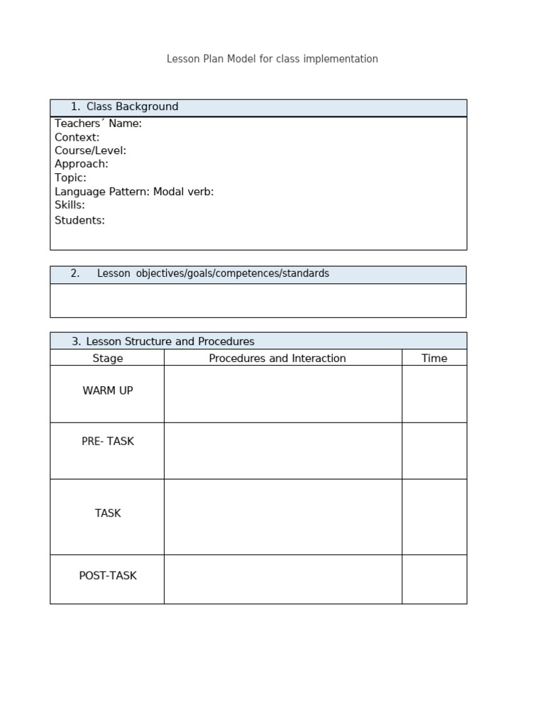 Comprehensive Lesson Plan Template | PDF