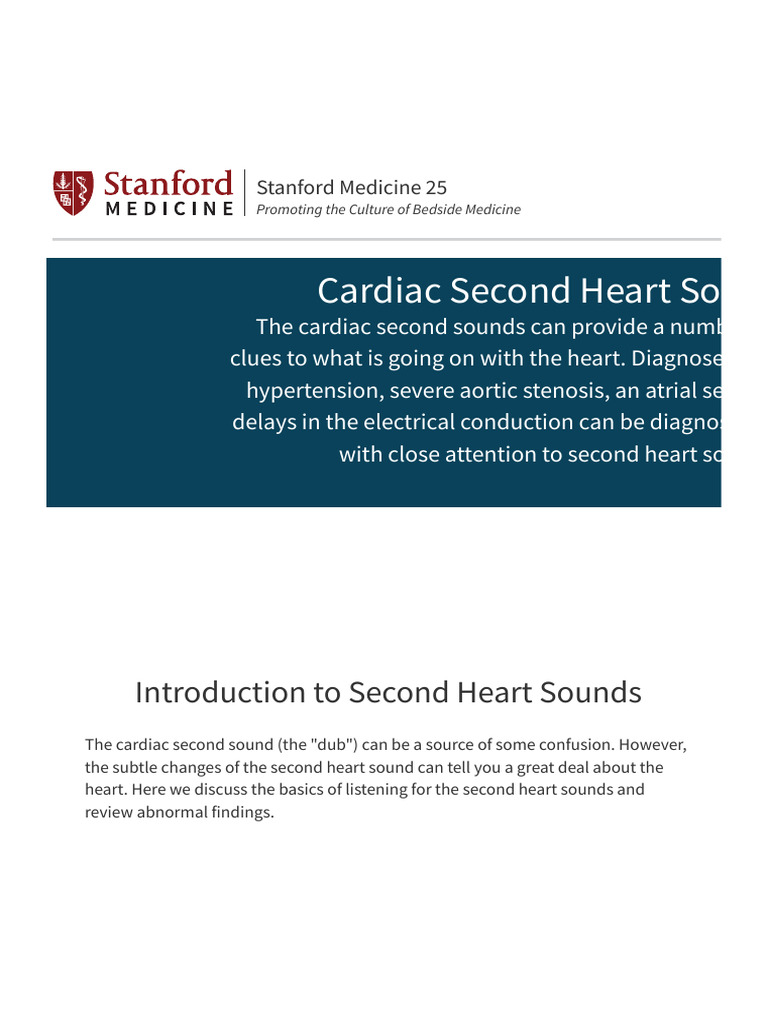 Understanding Second Heart Sounds | PDF | Heart Valve | Heart