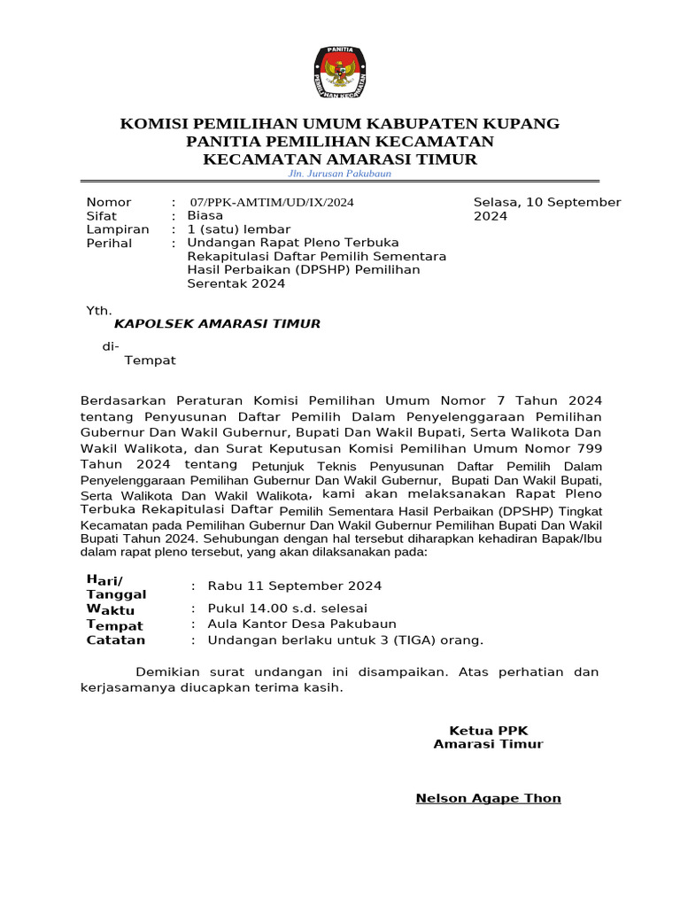 03 Draft Undangan DPSHP PPS - PPK | PDF