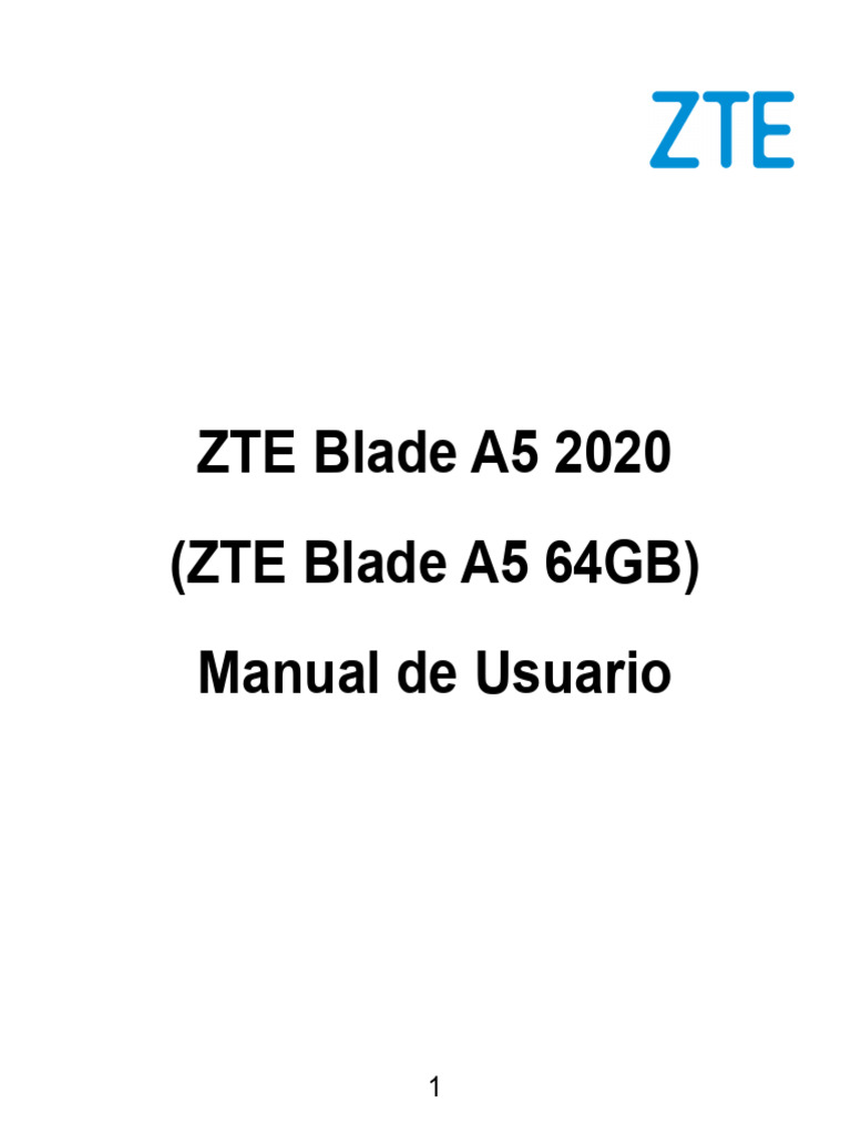 Zte Blade A5 2020 64gb Movistar Manual de Usuario | PDF | USB | Bluetooth