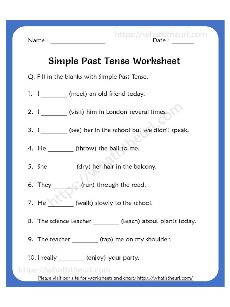 Simple Past Tense Worksheets | PDF