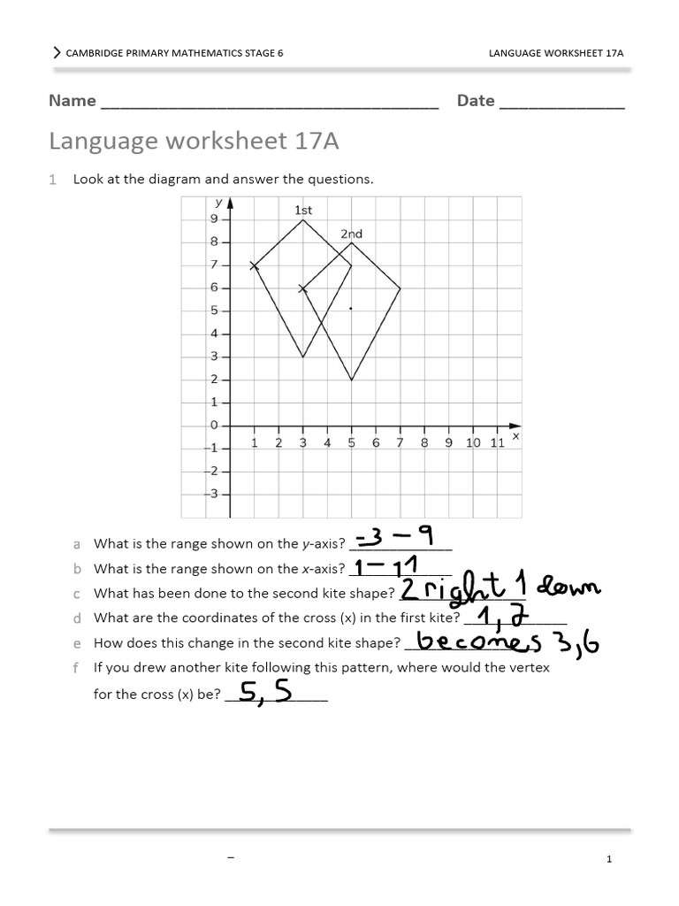 Prim Maths 6 2ed TR Lang Ws 17a | PDF
