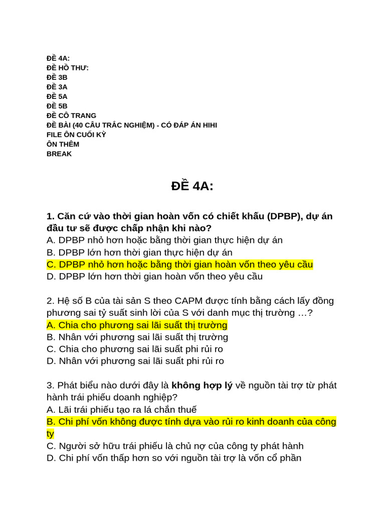 TỔNG-HỢP-ĐỀ-THI-TCDN | PDF