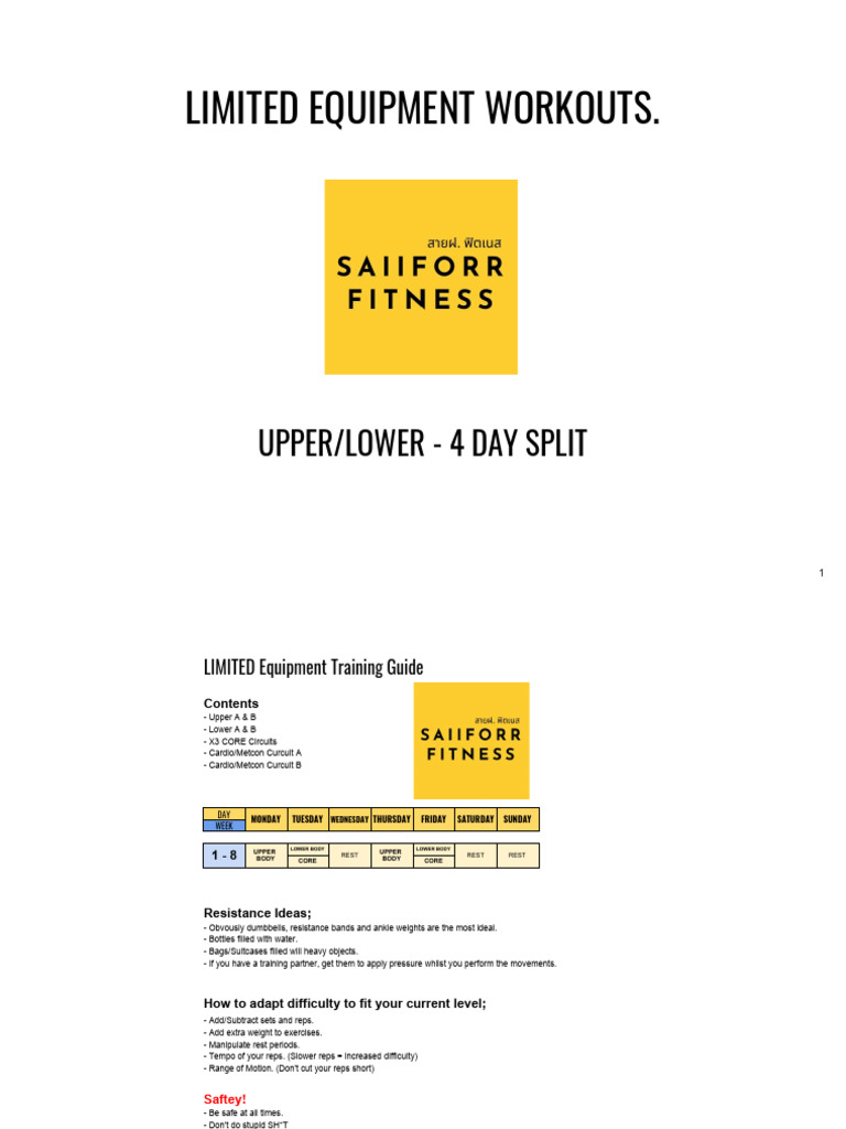 4 Day Split Intermediate | PDF | Strength Training | Management Of Obesity