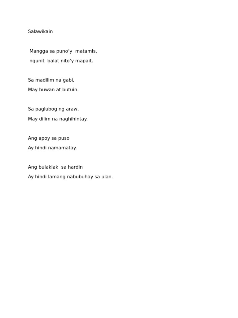 Salawikain | PDF