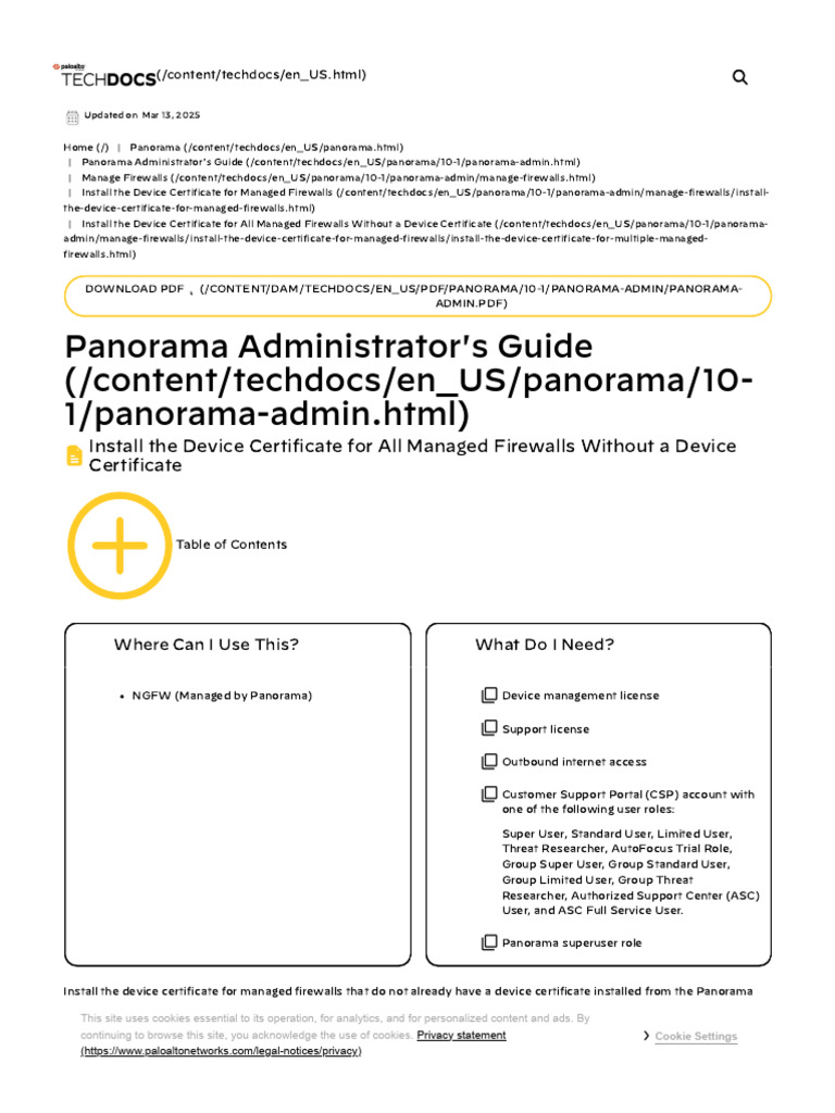Install The Device Certificate For All Managed Firewalls Without A Device Certificate | PDF ...