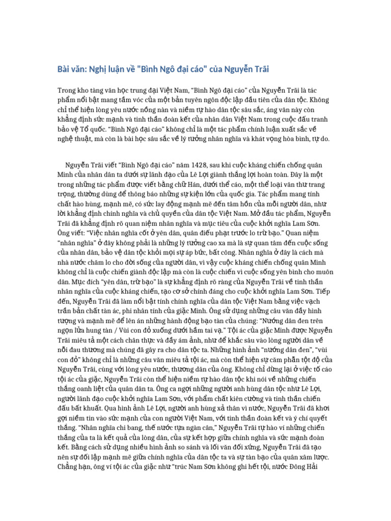 Binh_Ngo_Dai_Cao_Nguyen_Trai | PDF