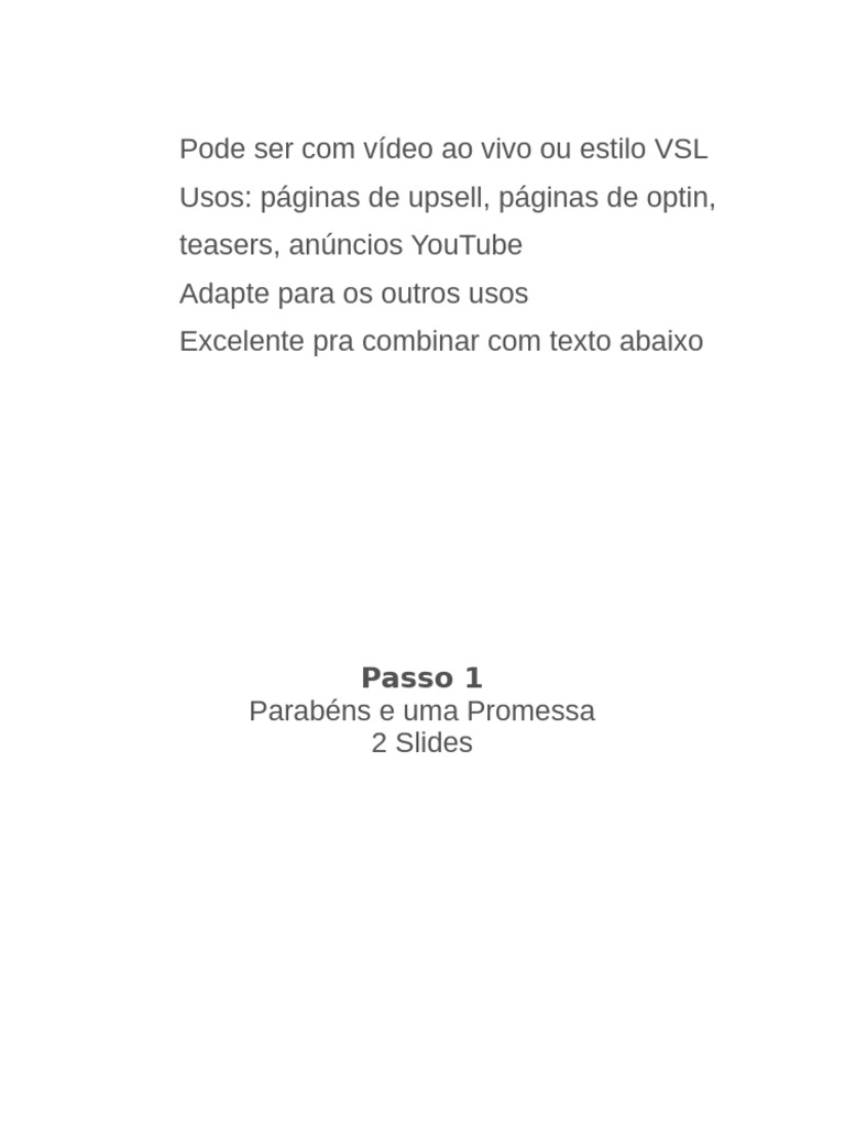 VSL--DE--1--MINUTO | PDF | Publicidade | Marketing