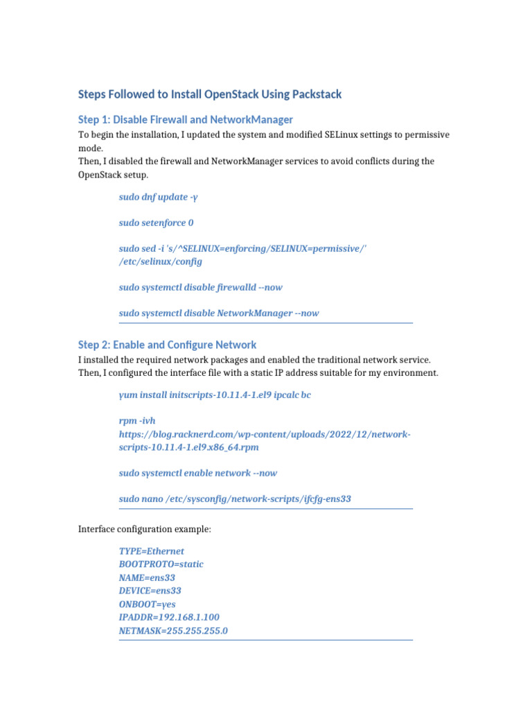 OpenStack_Installation Moussaif-Sbai | PDF