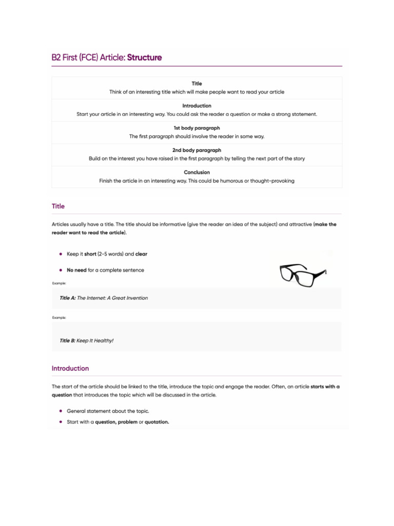 B2 - Article Writing | PDF