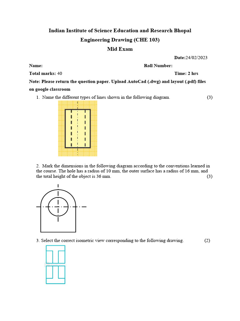 CH103 MidSem Re Exam-2023 | PDF