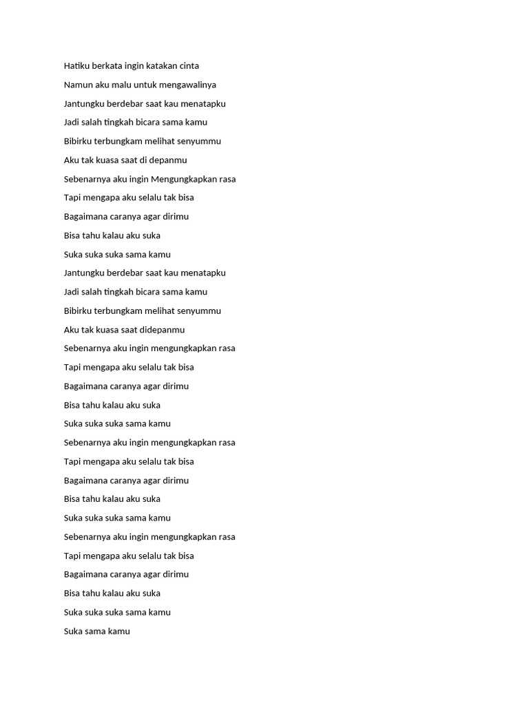 Lirik Lagu Cinta dan Keberanian | PDF