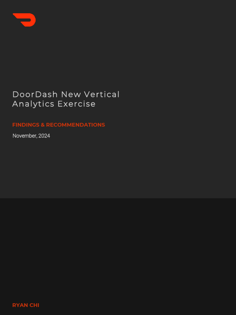 DoorDash New Verticals Data Findings Final Submission - Ryan Chi | PDF ...