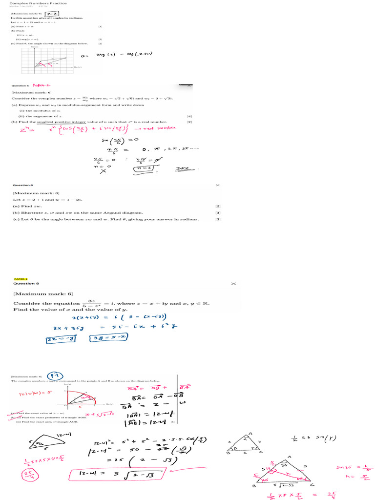 Complex Numbers Practice | PDF