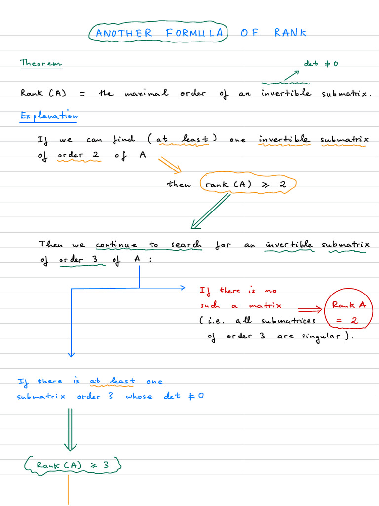 Another Formula of Rank | PDF | Matrix (Mathematics) | Linear Algebra