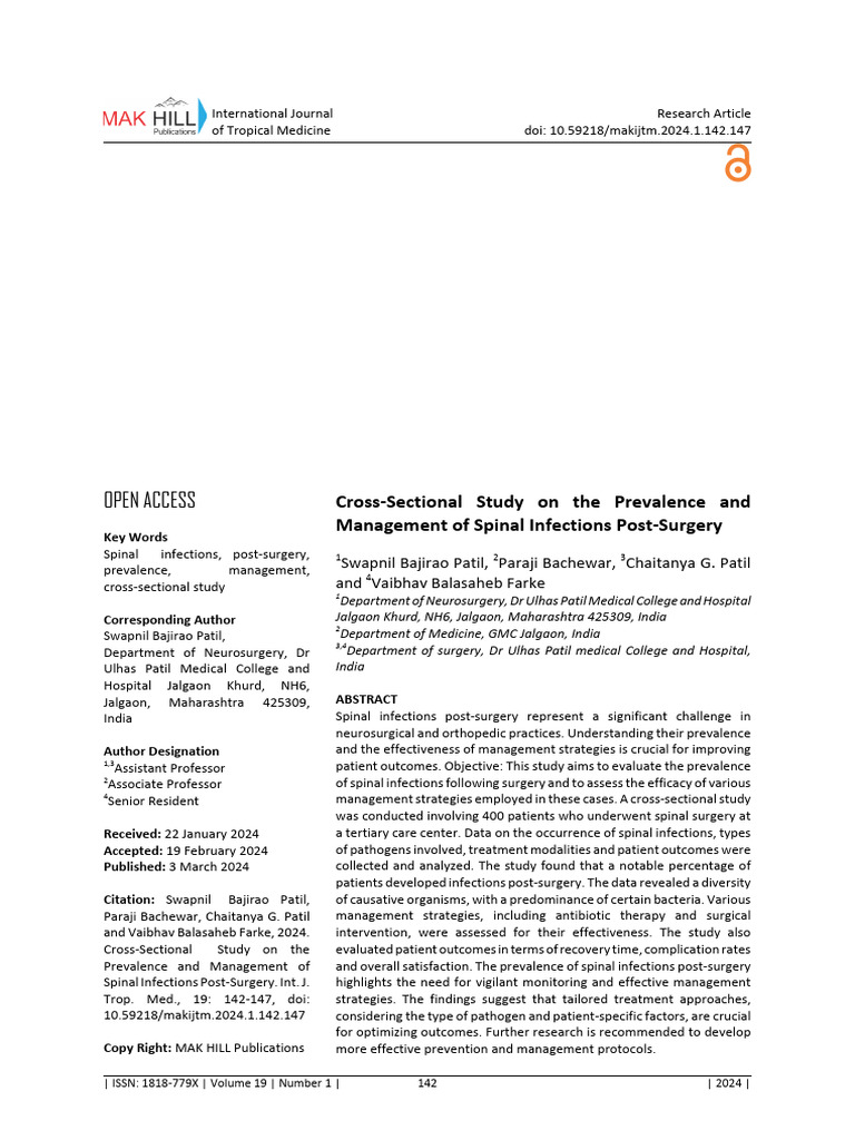 Spinal Infections Post-Surgery Study | PDF | Infection | Surgery