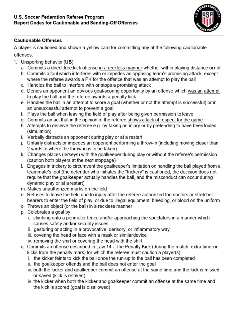 NJ Cautions and Send-Offs | PDF | Association Football | Athletic Sports