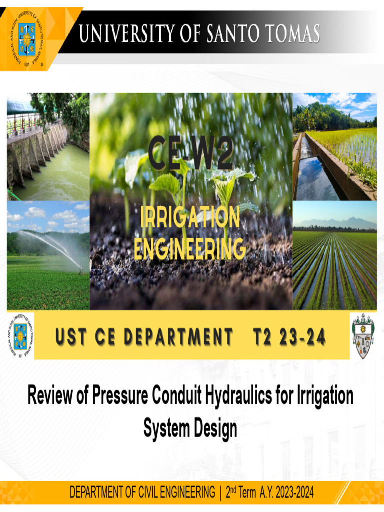Lecture 6-Review of Pressure Conduit Hydraulics for Irrigation System ...