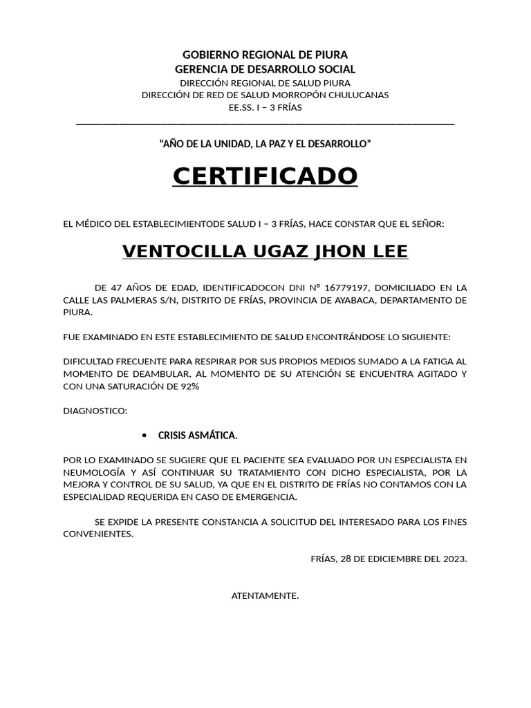 CERTIFICADO JHON | PDF