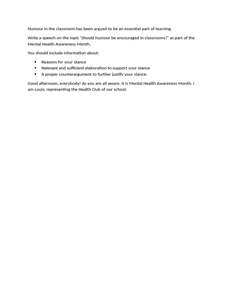 Humour in The Classroom Has Been Argued To Be An Essential Part of ...