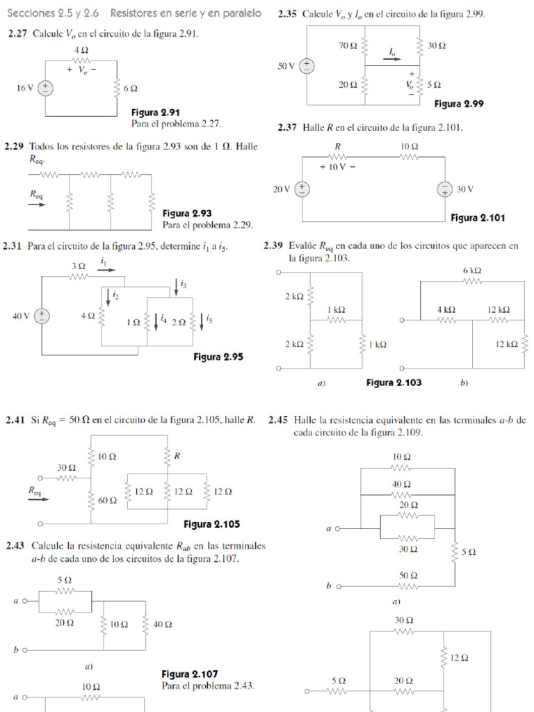 Ejercicios 09 Ley de Ohm y R en Serie y Paralelo | PDF