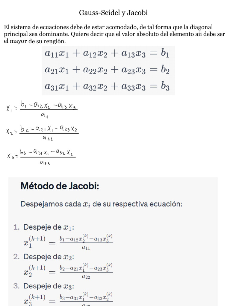 09 Sistemas de Ecuaciones Lineales GAUSS-SEIDEL | PDF