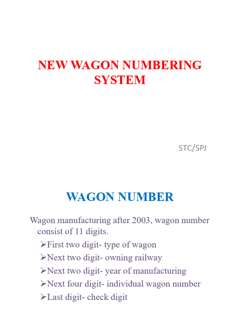 Indian Railway Wagon Numbering System | PDF | Rolling Stock | Rail ...