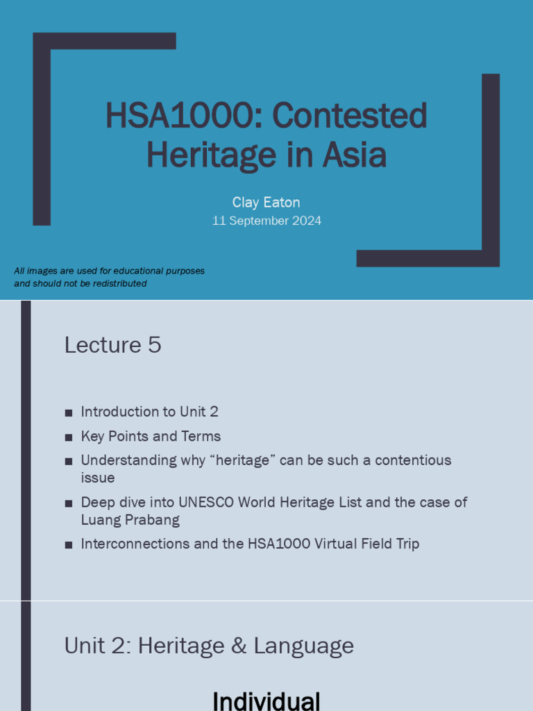 L5 Contested Heritage in Asia CANVAS | PDF | Laos