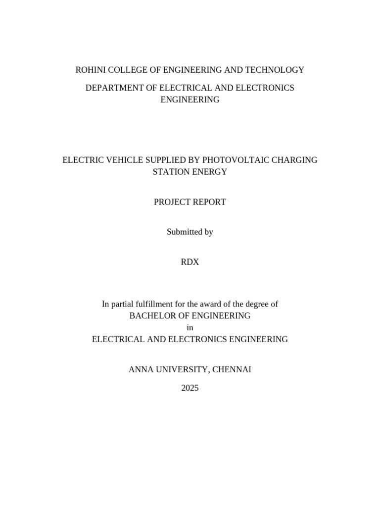 Electric Vehicle Charging Project Report | PDF