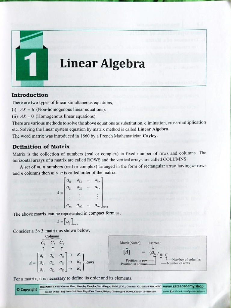 Linear Algebra 1 | PDF