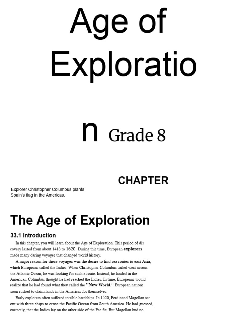 Age of Exploration Final Copy - Unit 1 - Grade 8 | PDF | Age Of ...