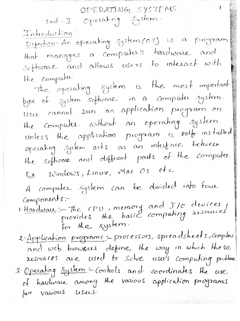 OS Unit 1 | PDF