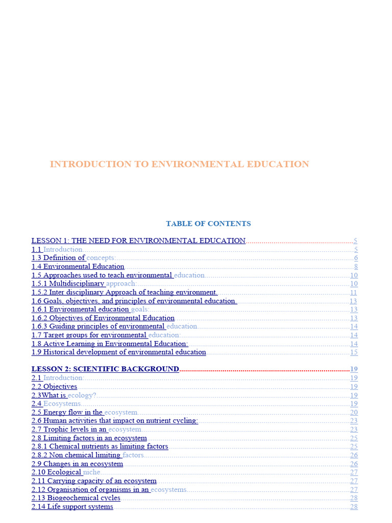 Introduction To Environmental Education Notes | PDF | Ecosystem | Ecology