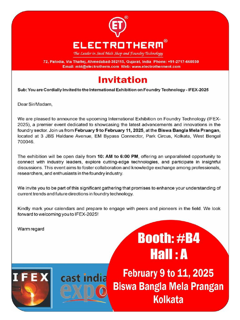 IFEX INVITATION - ELECTROTHERM | PDF