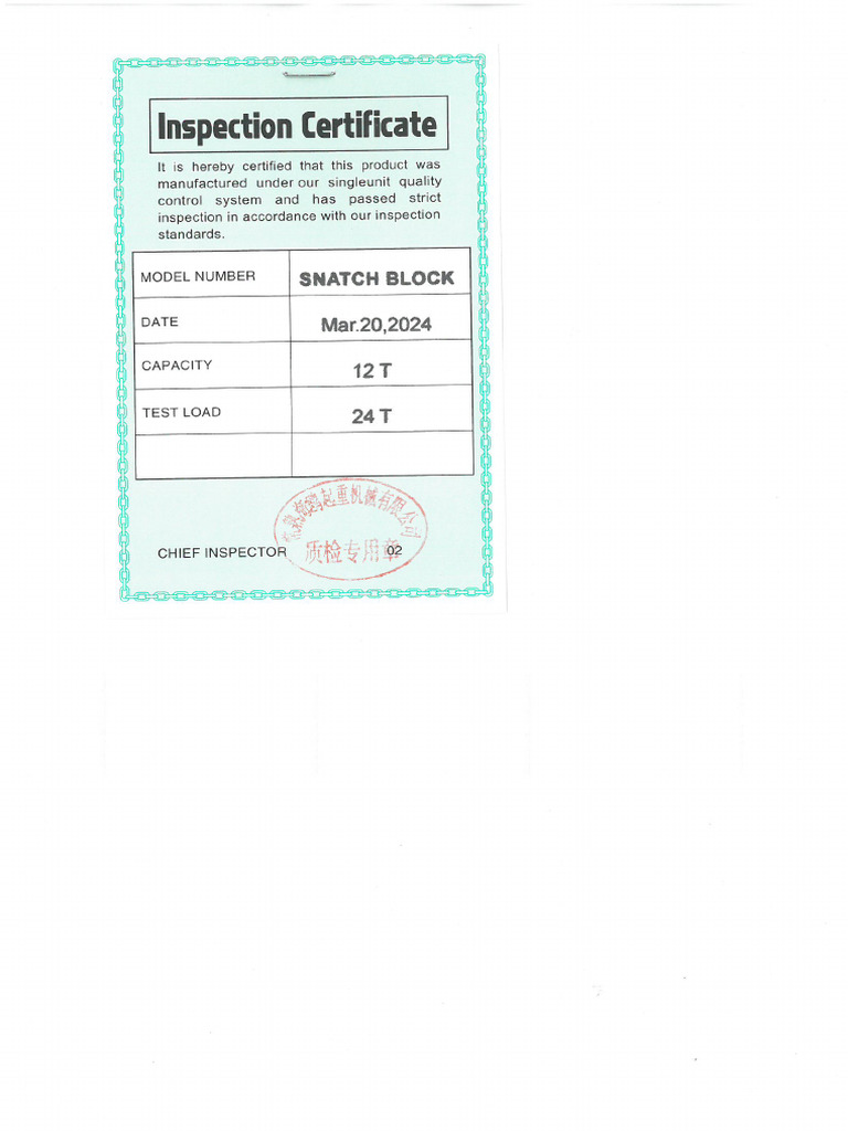 02 Inspection certificate | PDF