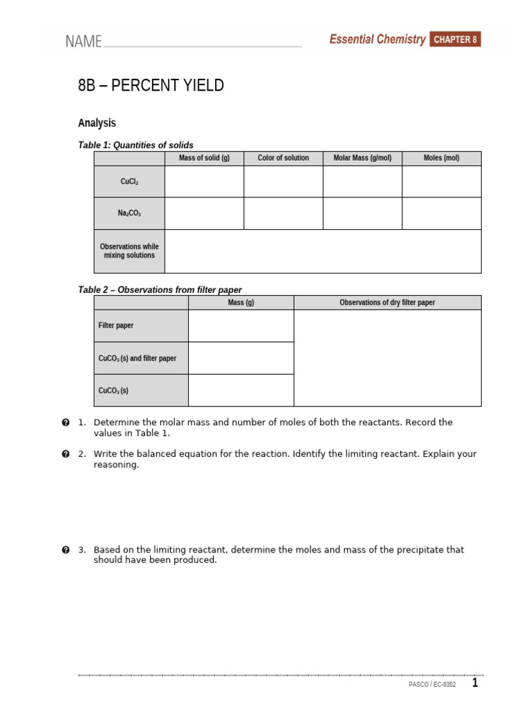 8B Answer Sheet | PDF