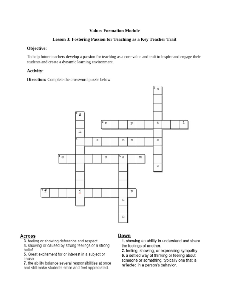 Values Formation Module (Lesson 3) - OJT | PDF | Teachers | Behavioural Sciences