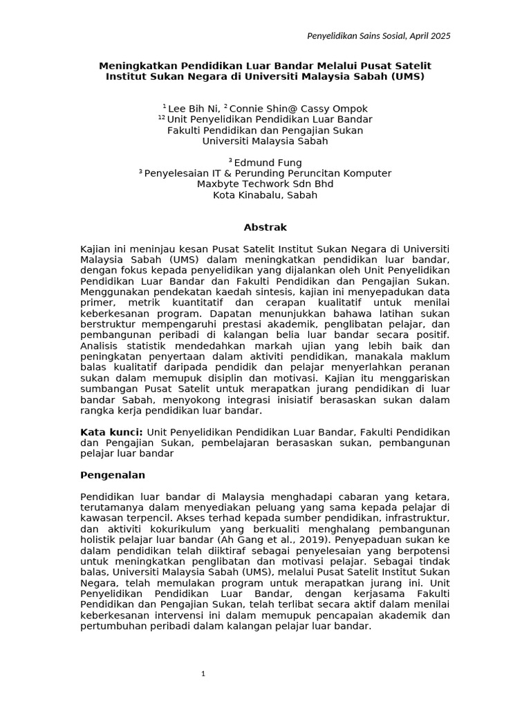 Meningkatkan Pendidikan Luar Bandar Melalui Pusat Satelit Institut ...