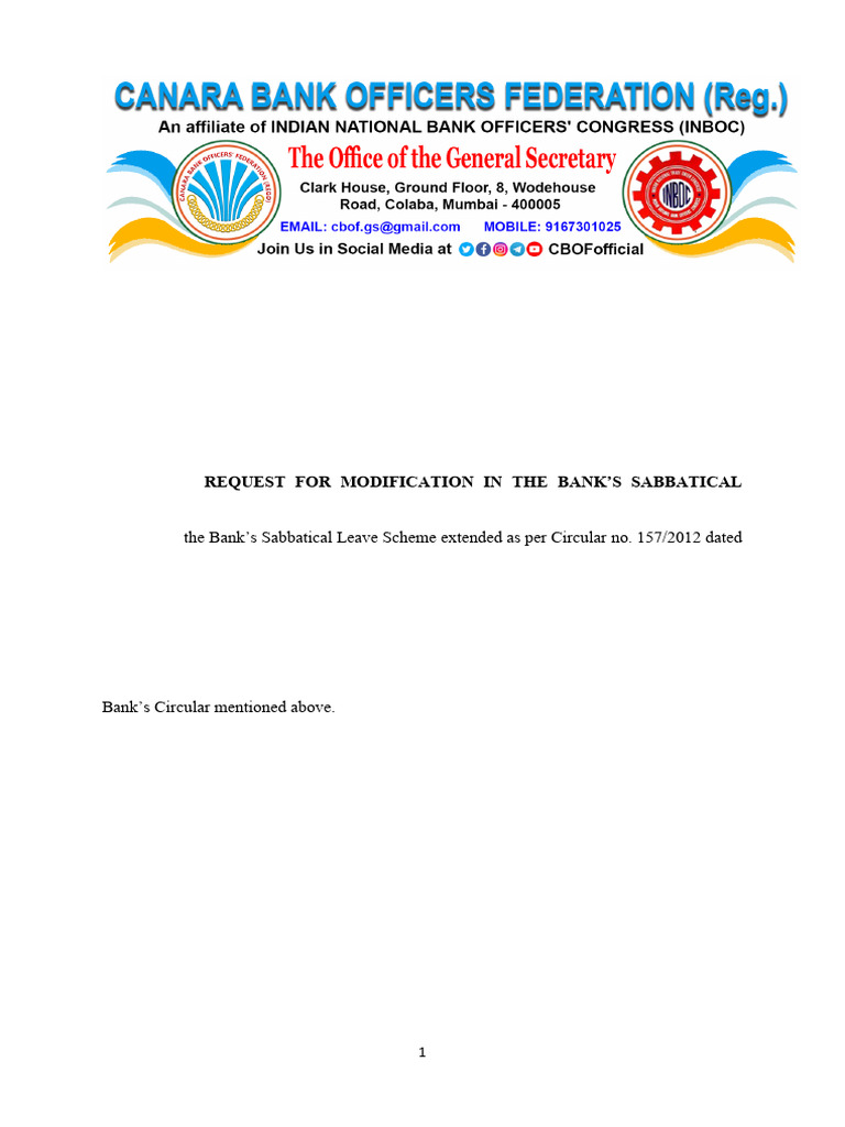 Revision Request for Sabbatical Leave Scheme | PDF | Government | Justice