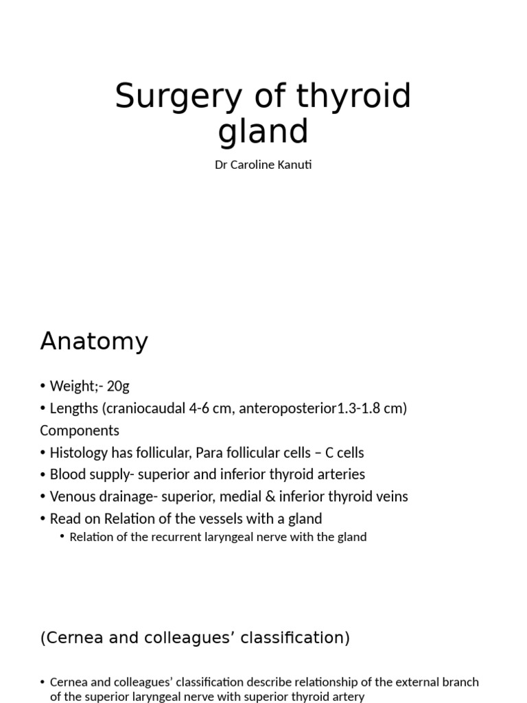 Surgery of Thyroid Gland | PDF | Thyroid | Hyperthyroidism