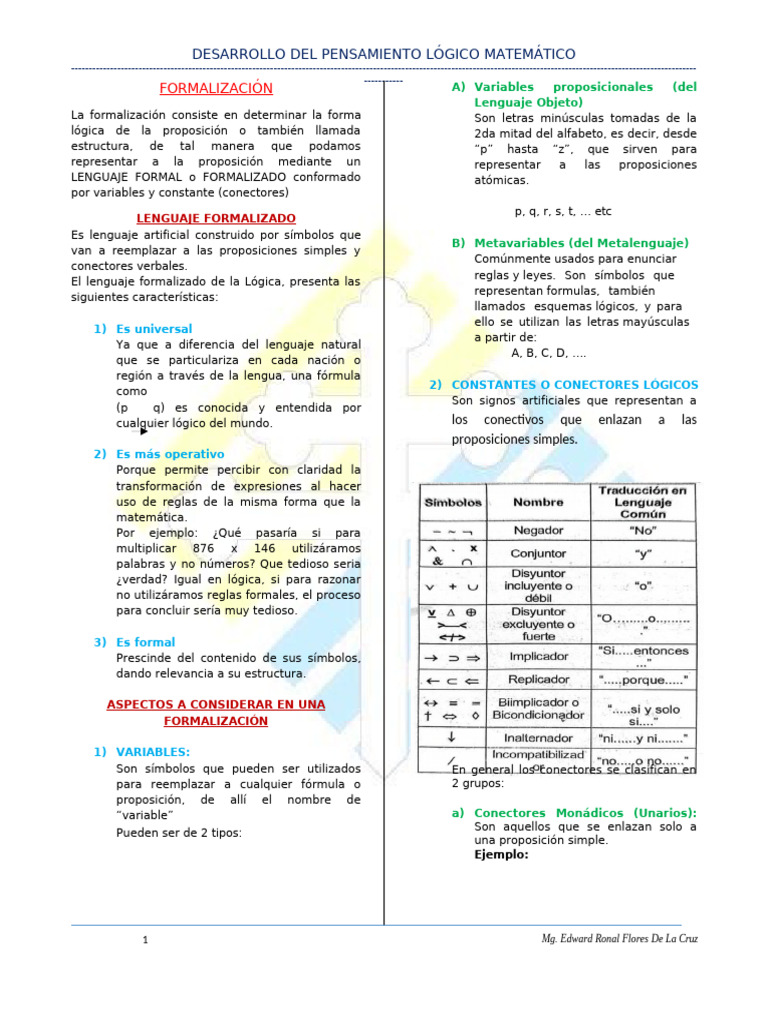 Formalización de Proposiciones | PDF | Proposición | Gramática