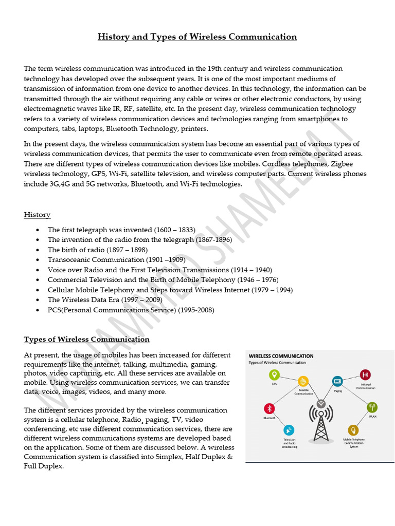 Overview of Wireless Communication Types | PDF | Radio | Wireless